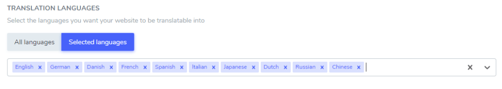 Add website domain and CMS platform for translation