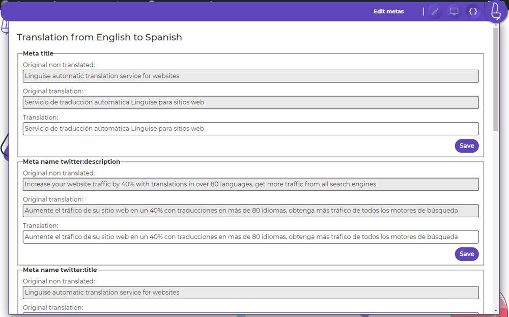 Edit translations using the front-end live editor tool