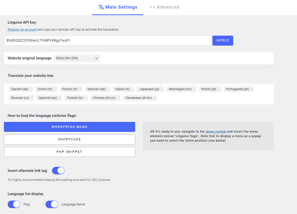 Language switcher plugin for frontend - kingoz