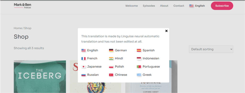 Translate a website into French, step by step