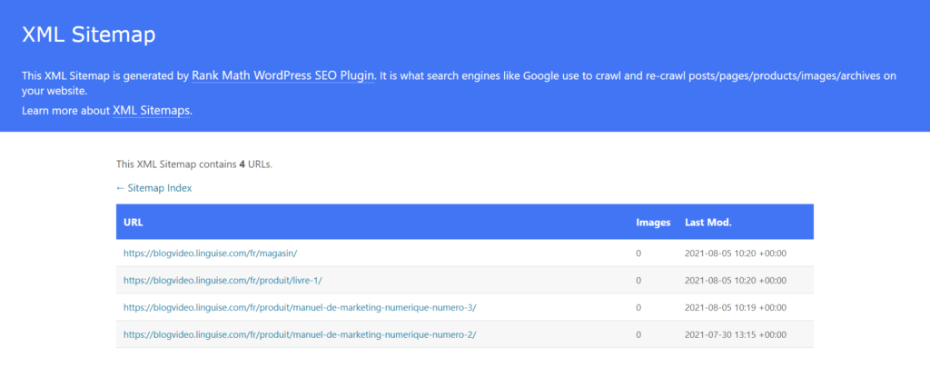 How to translate Rank Math XML sitemaps
