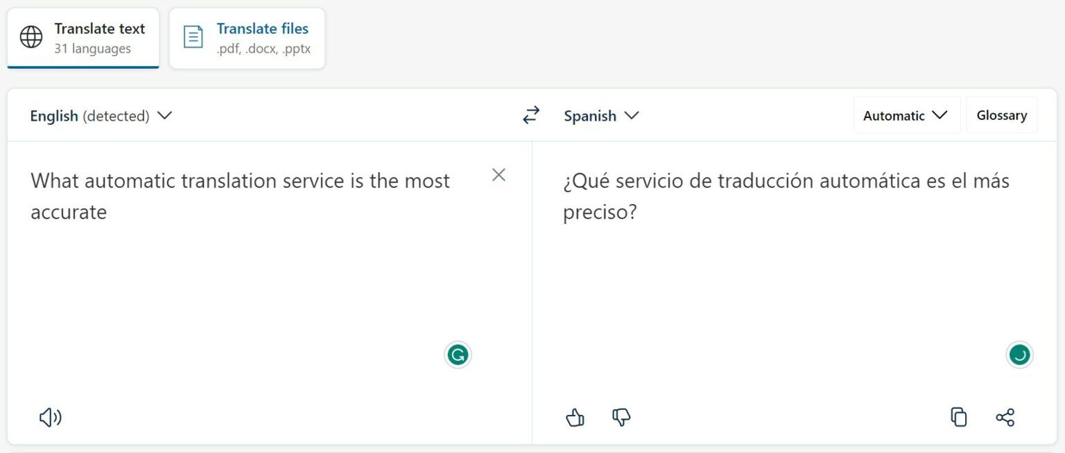 What automatic translation service is the most accurate