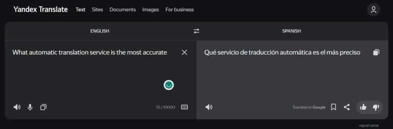 What automatic translation service is the most accurate