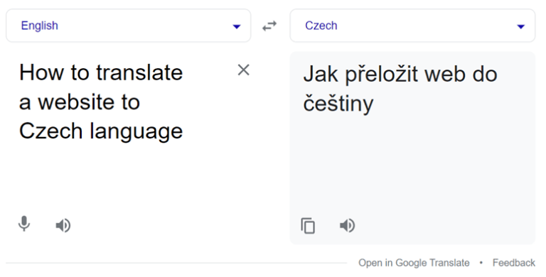 How to translate a website to Czech language