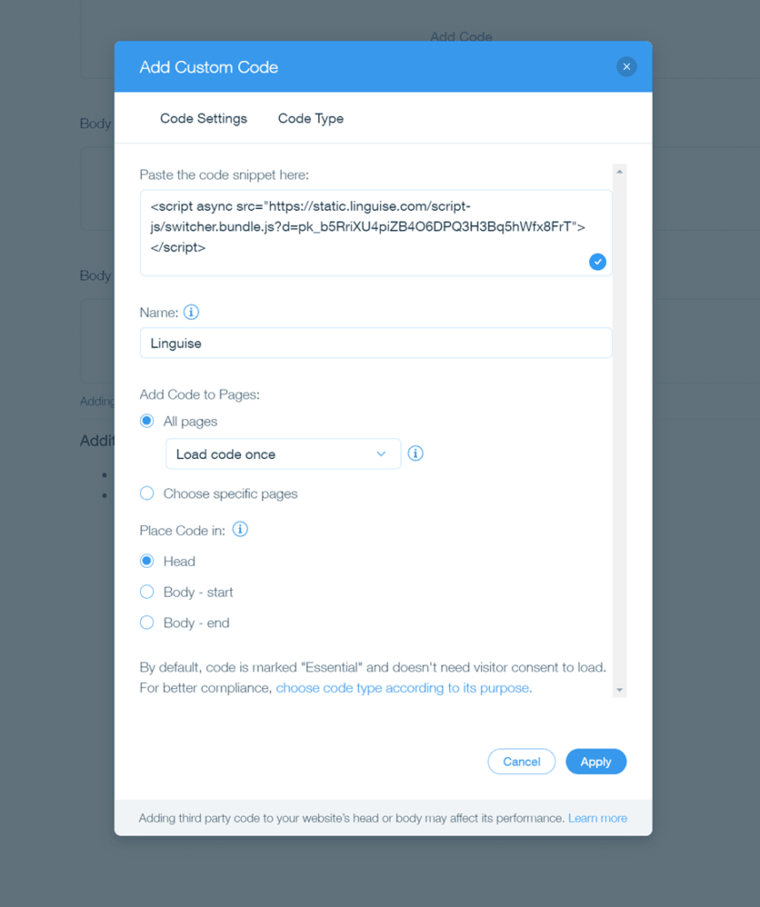 Setup automatic translation on Wix Website Builder