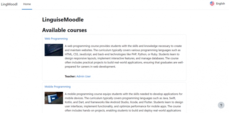 How to setup a language switcher on Moodle