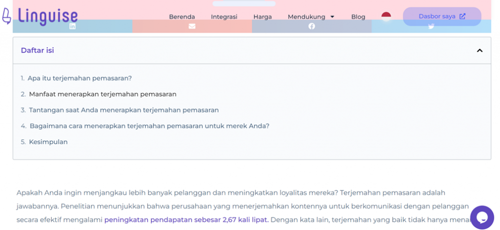 How to translate website from English to Indonesian